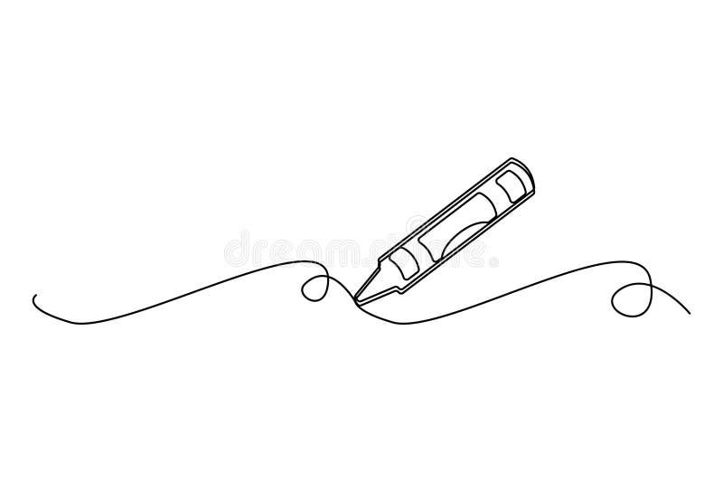 Marker Drawing a Line. Vector Art Illustration. Simple Design Stock ...
