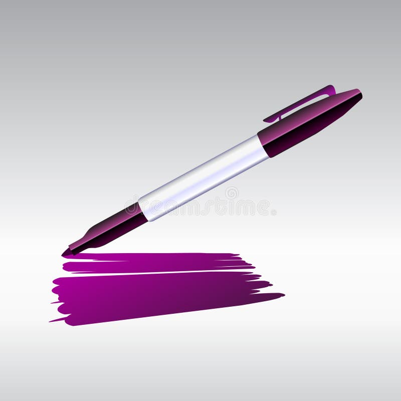 Marker Drawing on the Sheet of Paper Stock Vector - Illustration of ...