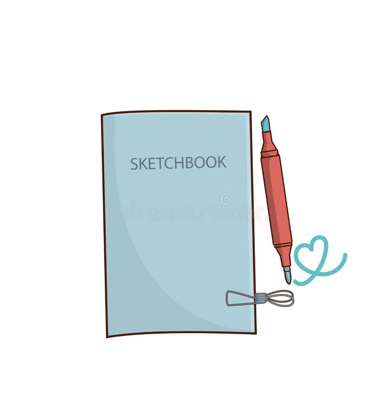 A Marker for Drawing in a Sketchbook. Artist S Tools Stock Vector ...