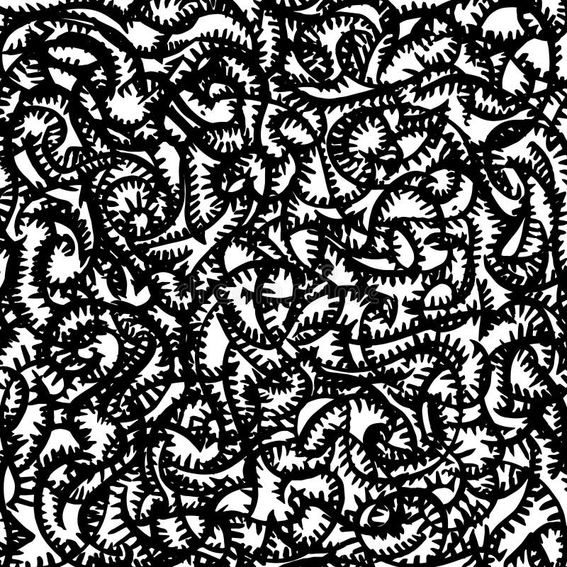 Marker Drawn, Contorted, Curving Shapes Overlapping, Forming Modern ...