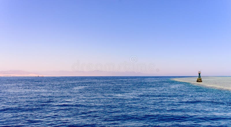 Marker at the Edge of a Mid Ocean Sand Bank Stock Photo - Image of ...