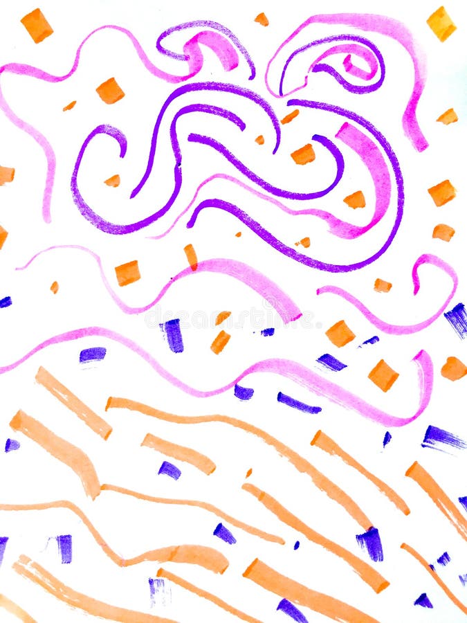 Marker Funky Print. Simple Crayon Decor Stock Illustration ...