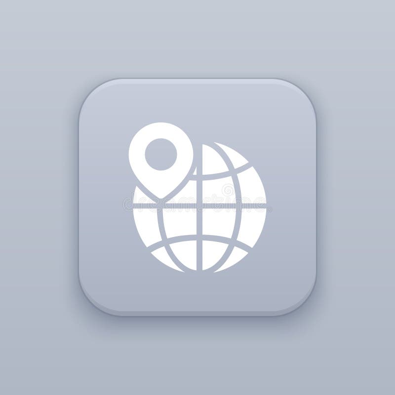 Map location pin button stock vector. Illustration of arrow - 130489769