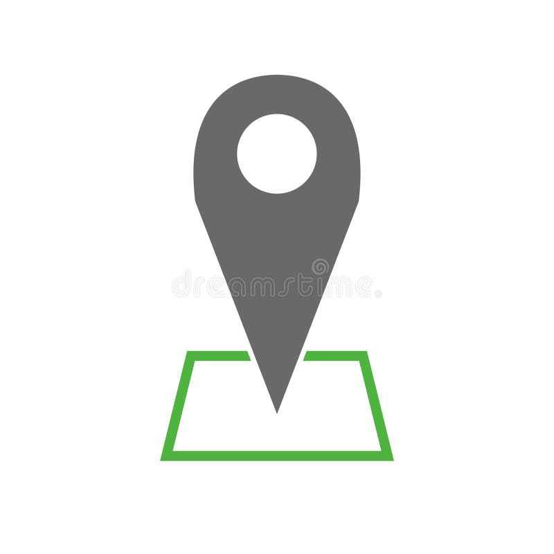 Marker Green Grey Shows Position on Map Stock Illustration ...