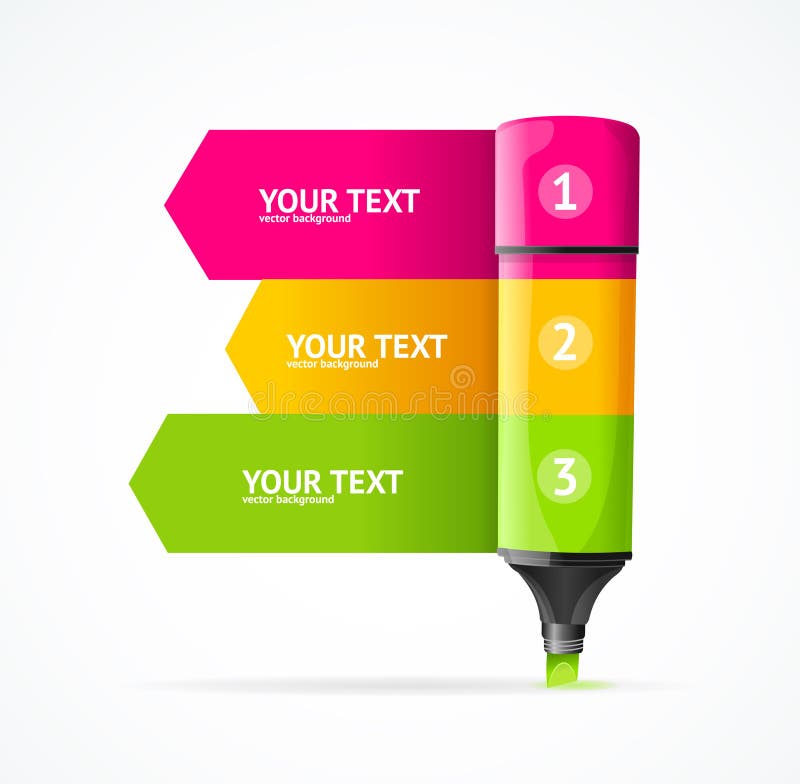 Marker Highlighter Option Banner. Vector Stock Vector - Illustration of ...