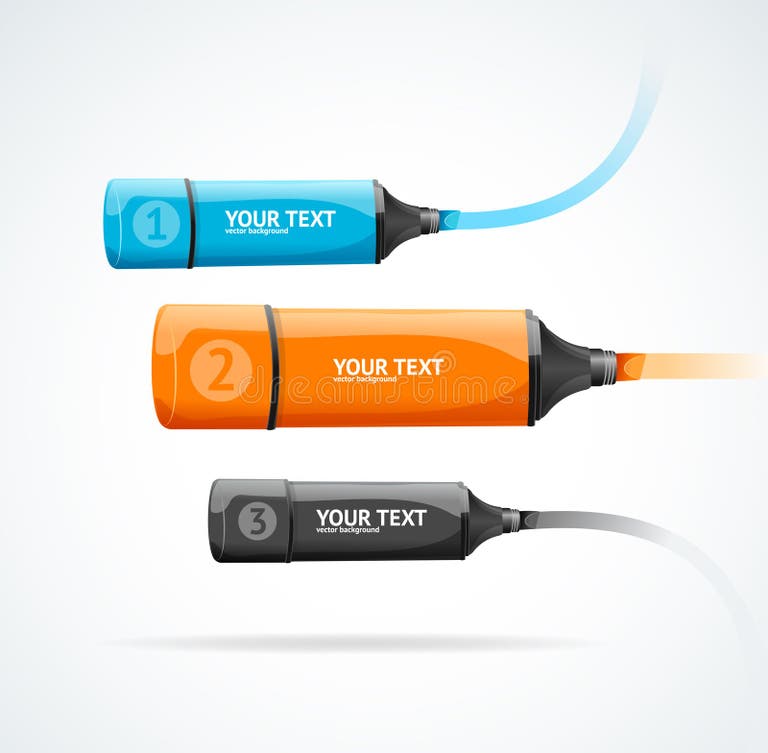Marker Highlighter Option Banner. Vector Stock Vector - Illustration of ...