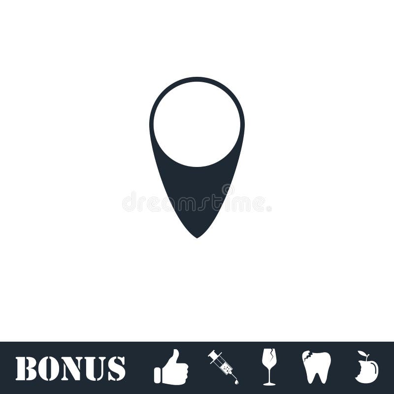 Marker icon flat stock illustration. Illustration of flat - 182644470