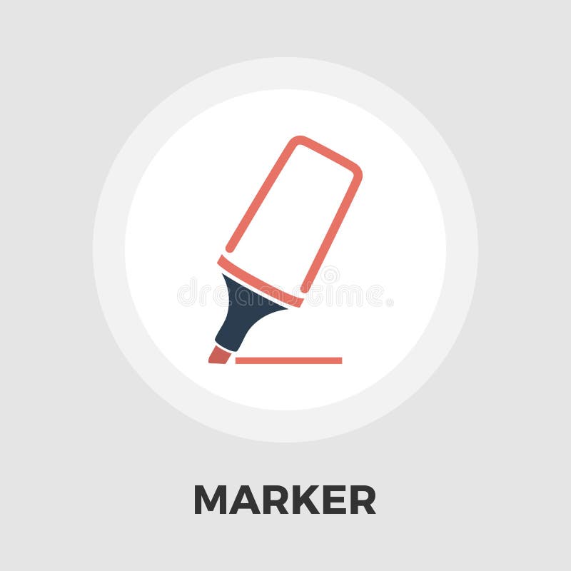 Marker icon flat stock vector. Illustration of drawing - 89292898