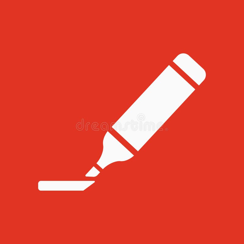 The Marker Icon. Highlighter Symbol Stock Vector - Illustration of ...