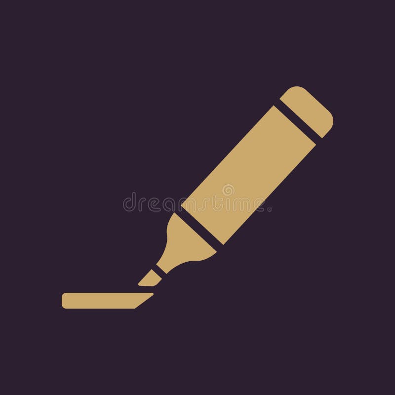 The Marker Icon. Highlighter Symbol. Flat Stock Vector - Illustration ...