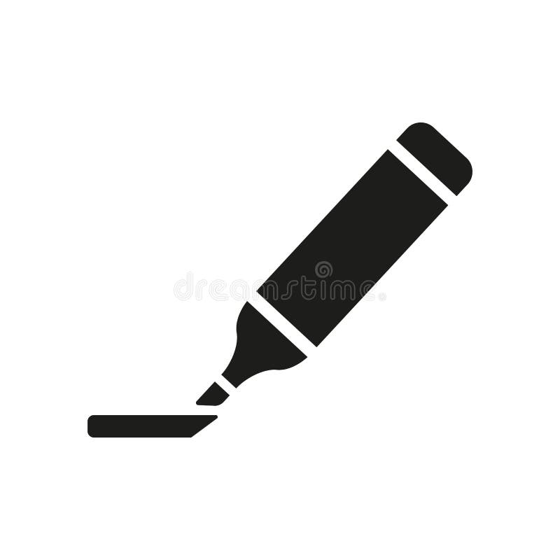 The Marker Icon. Highlighter Symbol. Flat Stock Vector - Illustration ...