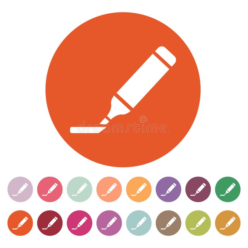 The Marker Icon. Highlighter Symbol Stock Vector - Illustration of ...