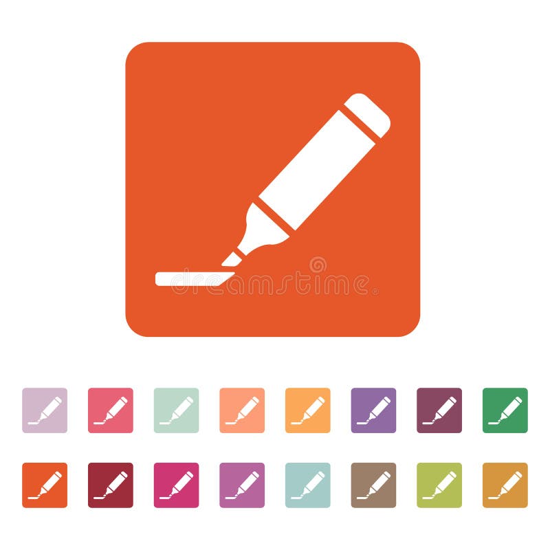 The Marker Icon. Highlighter Symbol Stock Vector - Illustration of ...