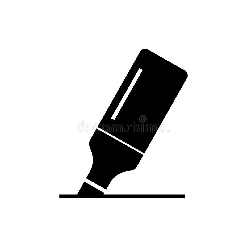 Marker Icon, Vector Illustration, Black Sign on Isolated Background ...