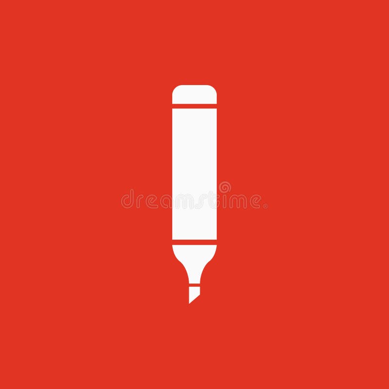 The Marker Icon. Pen and Pencil, Highlighter Symbol Stock Vector ...