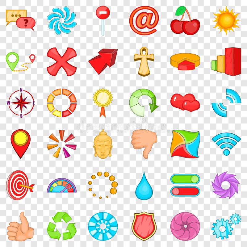 Marker Icons Set, Cartoon Style Stock Vector - Illustration of mark ...