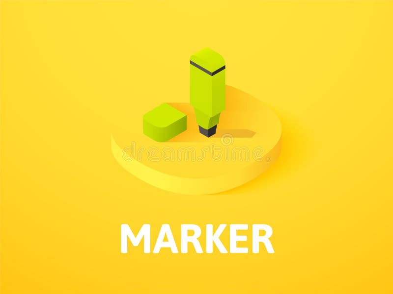 Marker Isometric Icon, Isolated on Color Background Stock Vector ...