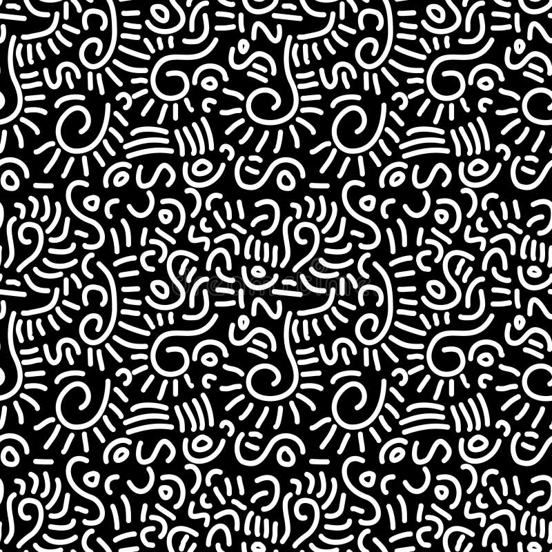 Marker Line Abstract Texture Seamless Pattern Vector Image Background ...