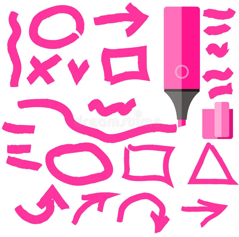 Marker Line Element Set Flat Design Stock Vector - Illustration of ...