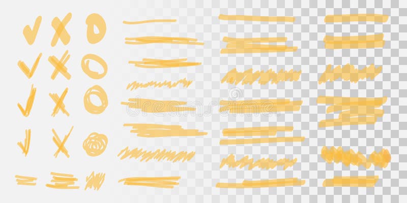 Marker Lines. Vector Highlighter Brush Lines. Hand Drawing Stock Vector ...