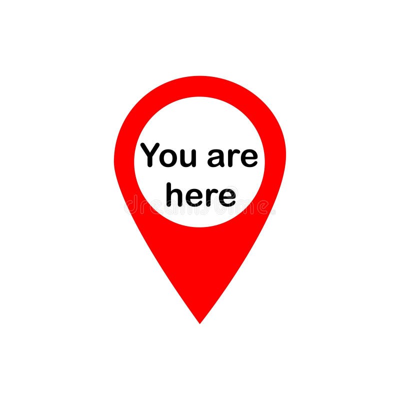 You are Here Map Pointer - Vector Illustration - Isolated on White ...