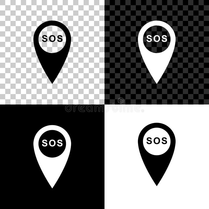 Black SOS Call Icon Isolated on Grey Background. 911, Emergency, Help ...