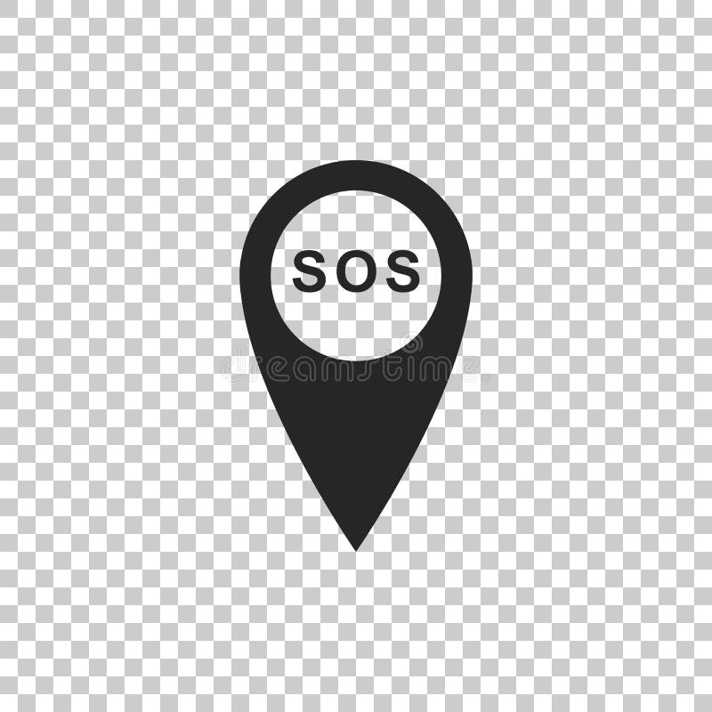 Marker Location with SOS Icon Isolated. SOS Call Location Marker. Map ...