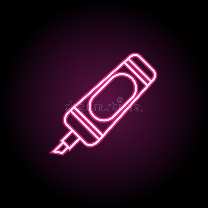 Marker Neon Icon. Simple Thin Line, Outline Vector of Education Icons ...