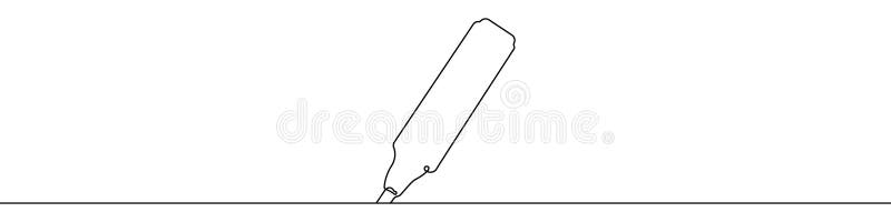 Marker One Line Drawing Vector. Marker Continuous Line Drawing Vector ...