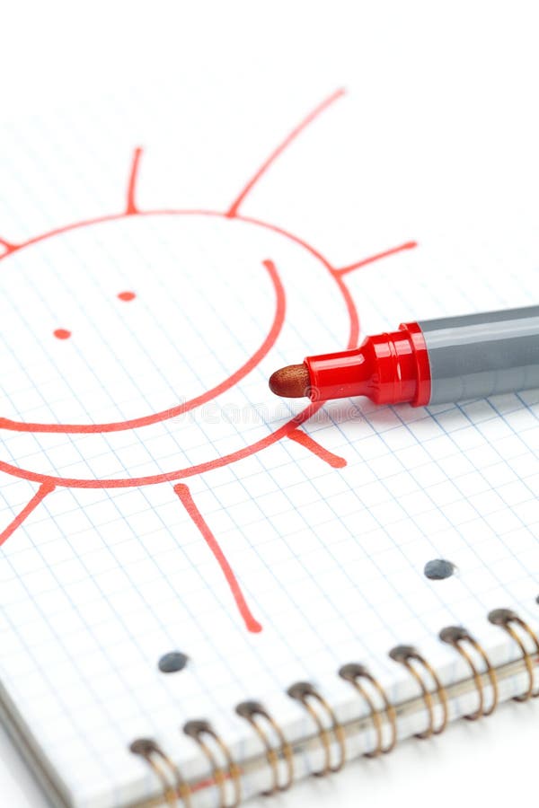 Marker and painted the sun stock photo. Image of crayon - 18663892