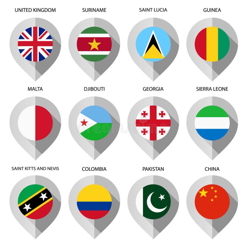 Marker from Paper with Flag for Map Stock Vector - Illustration of ...