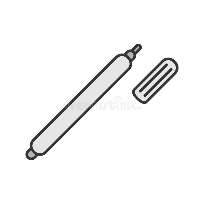 Marker pen color icon stock vector. Illustration of pencil - 197604336