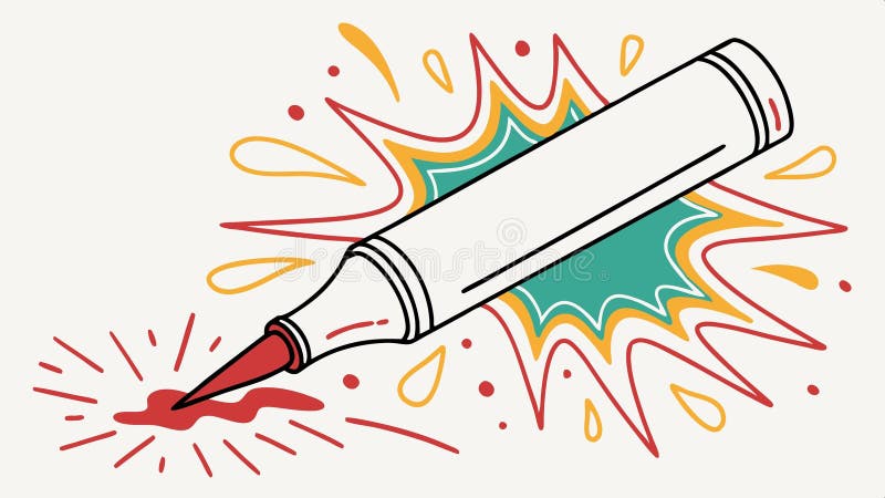 Marker Pen Explosion, Creative and Dynamic Effect Design Vector Design ...