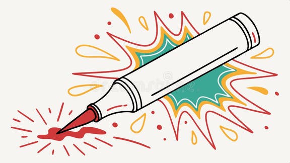 Marker Pen Explosion, Creative and Dynamic Effect Design Vector Design Generative AI Stock ...