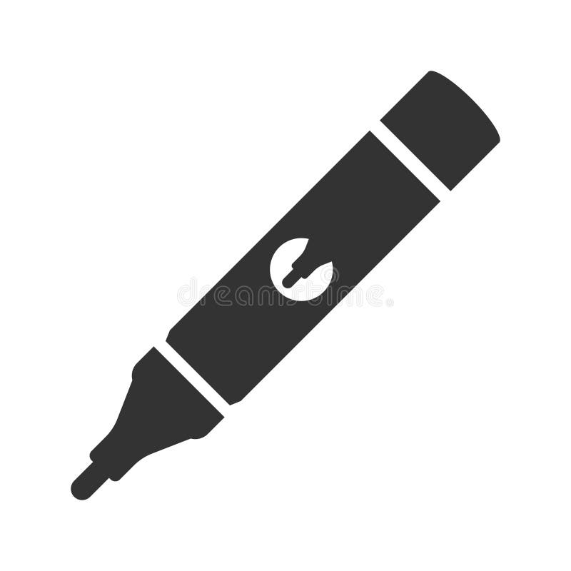 Marker pen icon stock vector. Illustration of coloring - 194484373