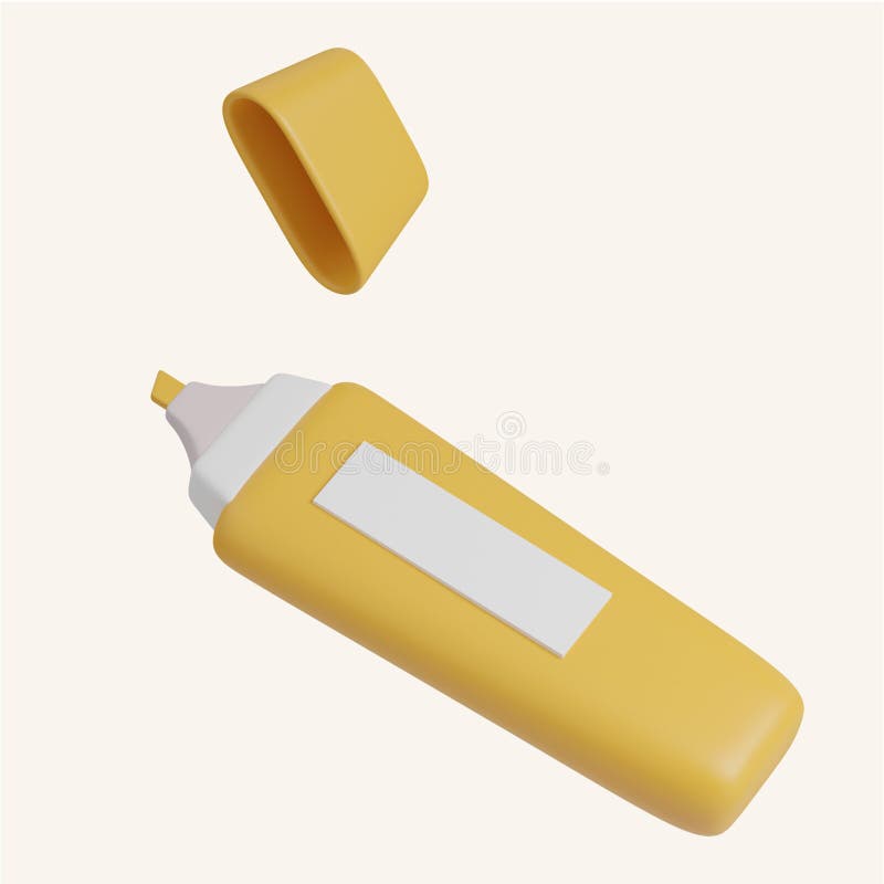 Marker Pen Icons. Minimal 3D Illustration School Education. Stock ...