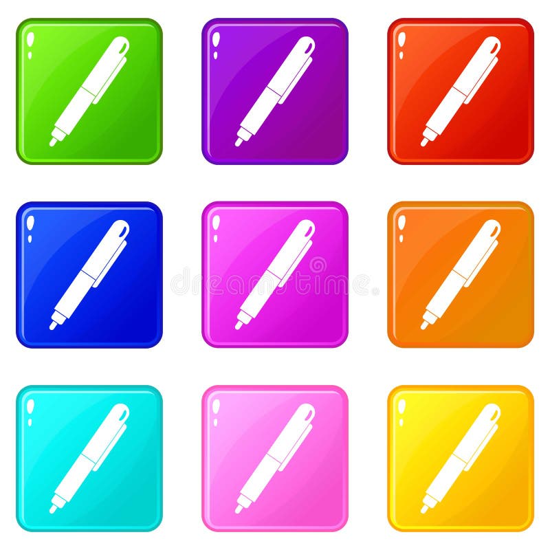 Permanent Marker Icons 9 Set Stock Illustrations – 11 Permanent Marker ...