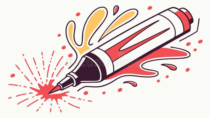 Marker Pen with Splash, Creative Tool, Artistic Expression, Drawing ...