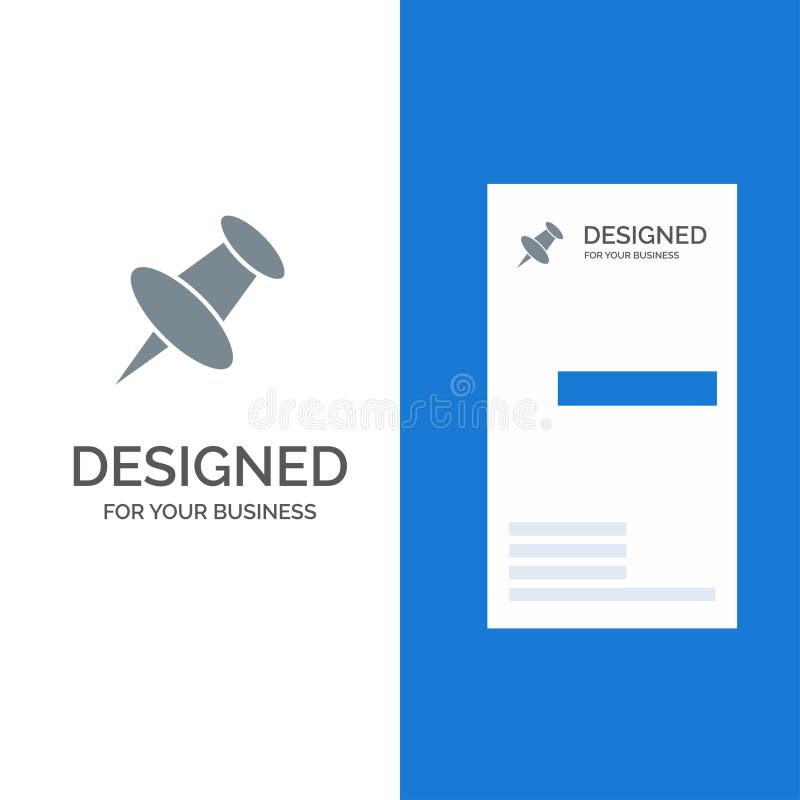 Marker, Pin, Mark Grey Logo Design and Business Card Template Stock ...