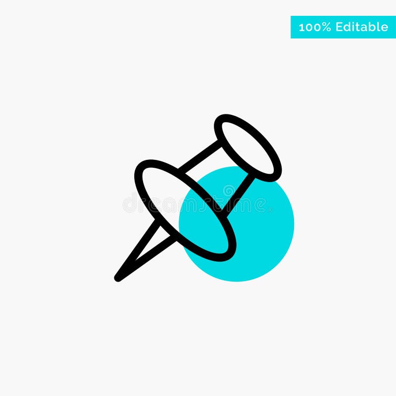 Marker, Pin, Mark Turquoise Highlight Circle Point Vector Icon Stock ...