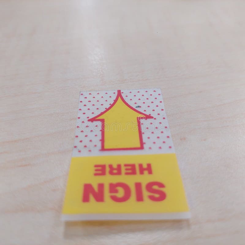 Marker for Place of Signature on Document Stock Image - Image of brand ...