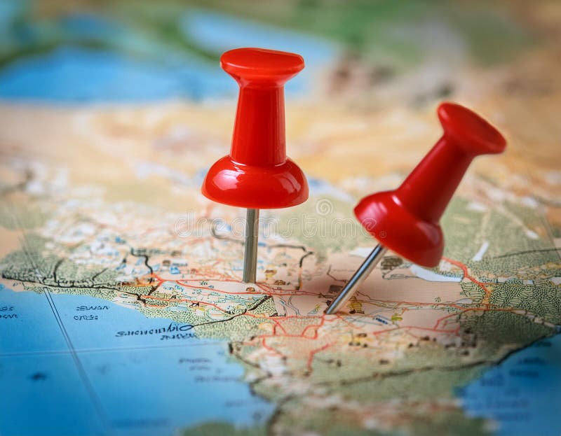 Marker Pointing To a Specific Location on a Map, Representing ...