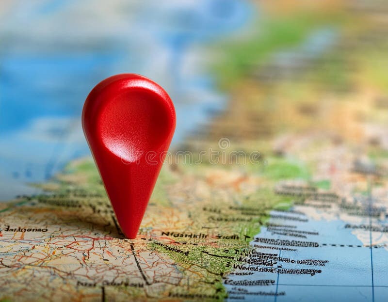 Marker Pointing To a Specific Location on a Map, Representing ...
