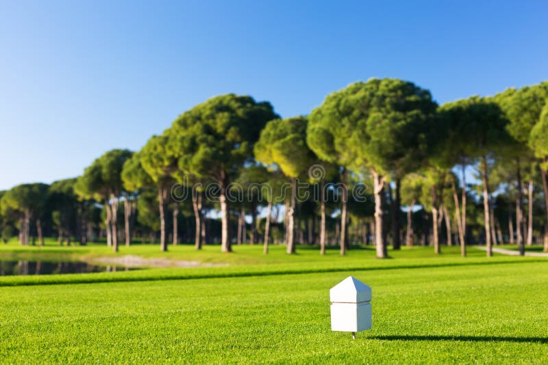 Marker at a Teeing Ground of a Golf Course Stock Photo - Image of game ...