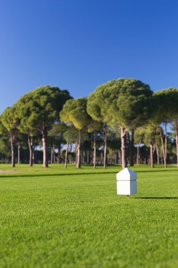 Marker at a Teeing Ground of a Golf Course Stock Photo - Image of grass ...