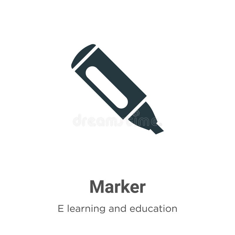 Marker Vector Icon on White Background. Flat Vector Marker Icon Symbol ...