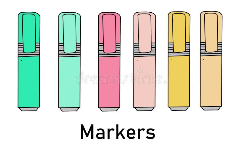 Cartoon Felt Tip Pen On White Stock Vector - Illustration of ...