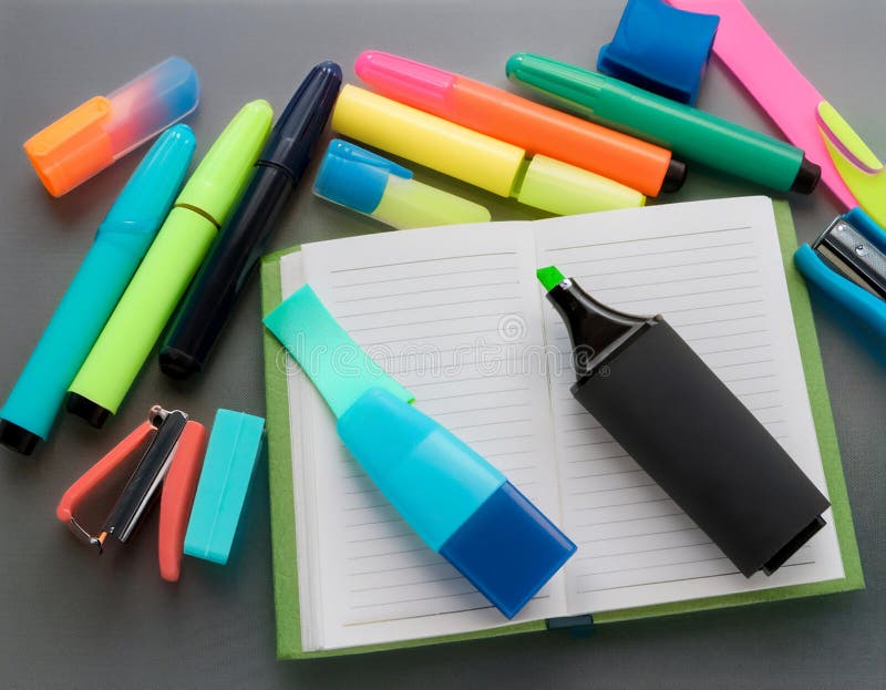 Marker and Writing Tools Featuring Elements Like Pens, Highlighters ...