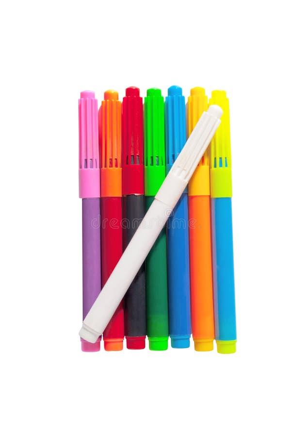 Colored markers stock image. Image of brown, group, collection - 23870251