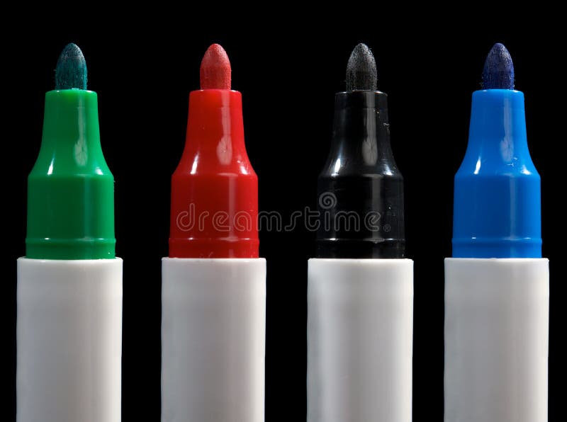 Four markers 1 stock image. Image of light, learning, marker - 5669341